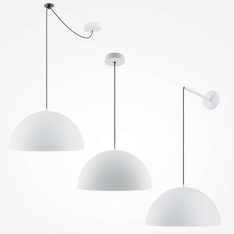 Basic White Round Pendant Light - Dunvara Kitchen & Interior Design